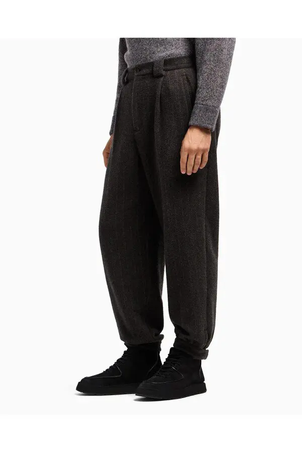 Giorgio Armani Pinstriped Cashmere-wool Trousers - Stripe