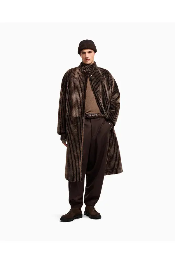 Giorgio Armani Long Shearling Lambskin Coat