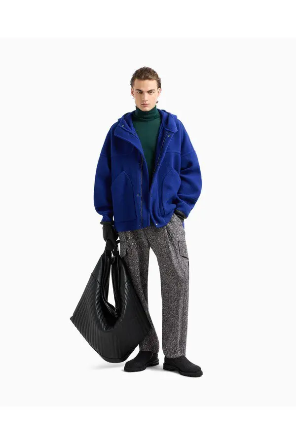 Giorgio Armani Cashmere Double Cloth Pea Coat With Hood