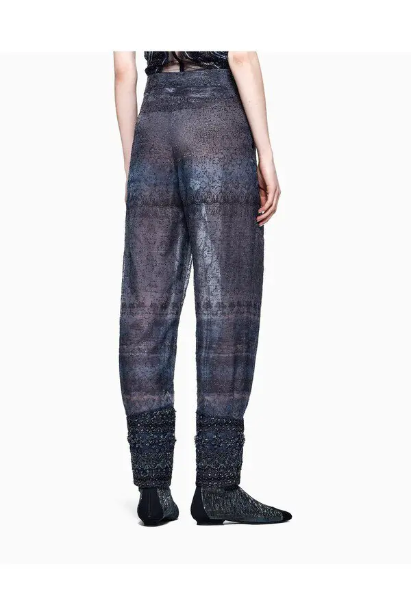 Giorgio Armani Printed Trousers With Rhinestone Embellishments