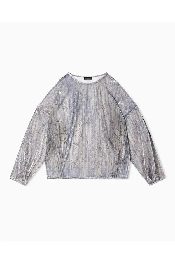 Giorgio Armani Crew-neck Lamé-effect Jersey Jumper