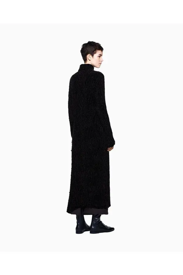 Giorgio Armani Long Viscose And Wool Knit Cardigan