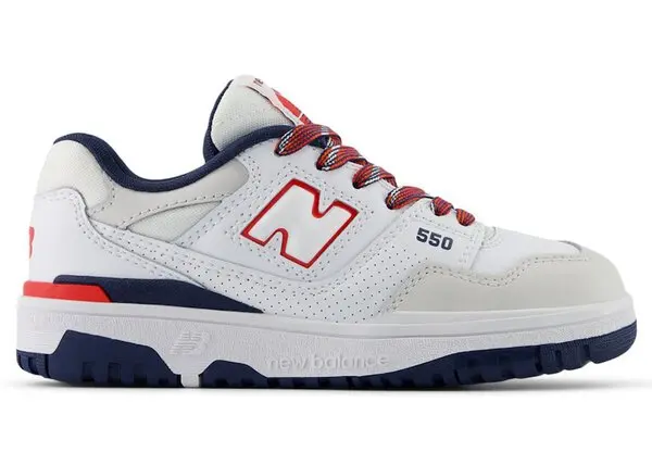 NEW BALANCE 550 Sneakers - White/true Red/navy Blue