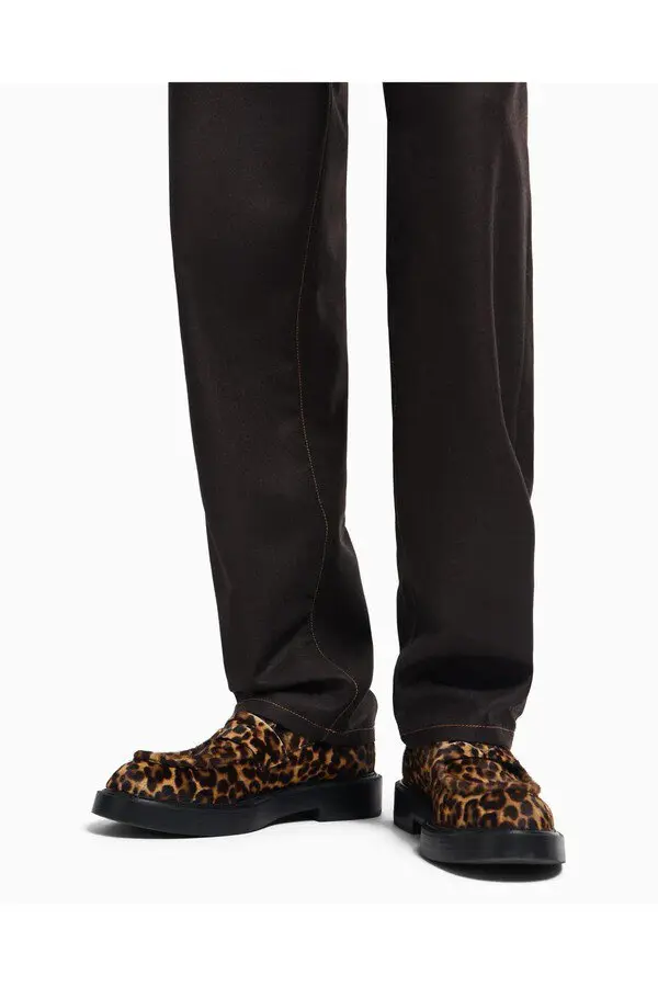 Emporio Armani Five-pocket Virgin-wool Flannel Trousers - Denim