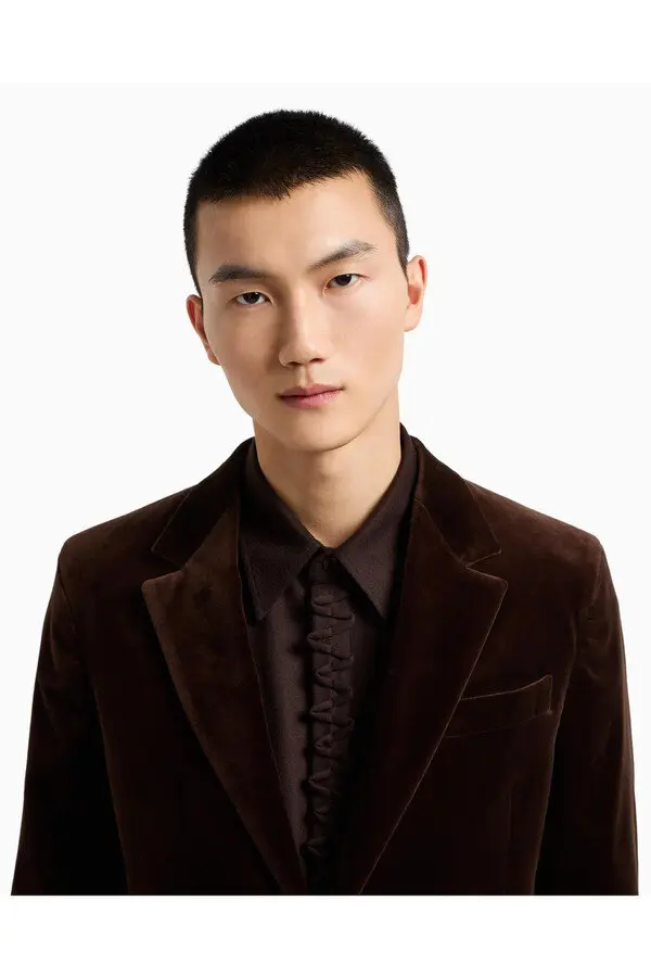Emporio Armani Single-breasted Jacket In Velvet
