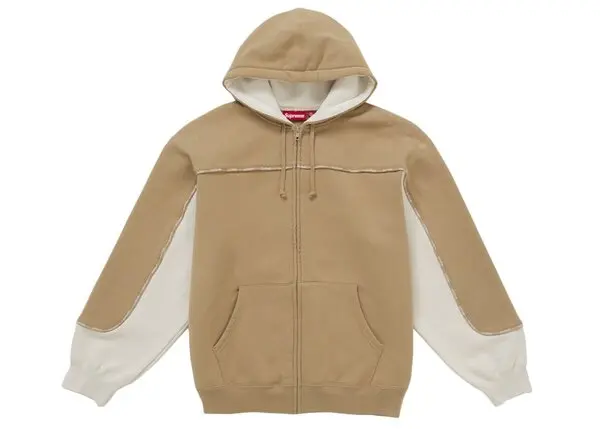 Supreme Piping Zip Up Hooded Sweatshirt - Brown
