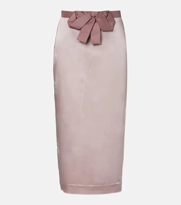 Valentino Garavani Bow-detail Midi Skirt - Pink