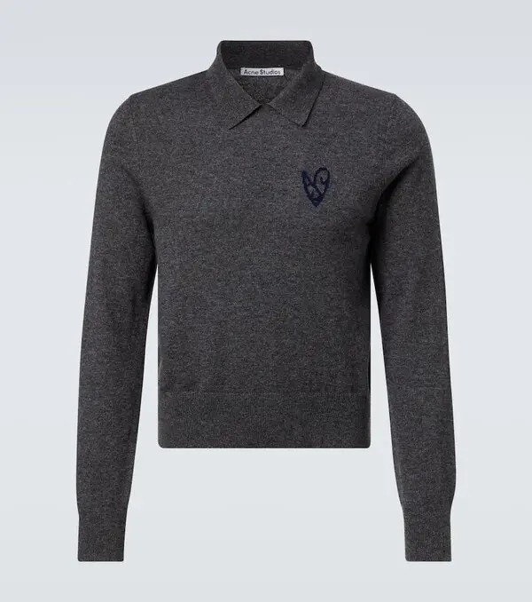 Acne Studios Jacquard Wool And Yak Polo Sweater