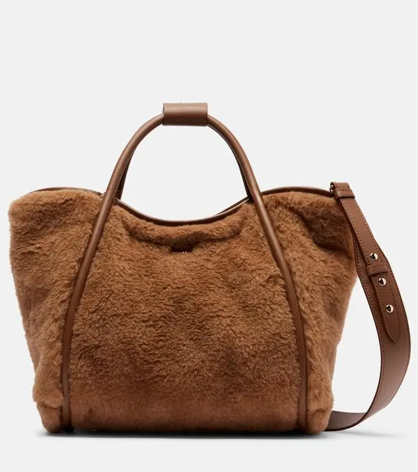 Max Mara Marine Small Alpaca, Wool, And Silk Tote Bag - Brown