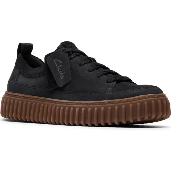 Clarks Torhill Nubuck Sneaker - Black Nubuck