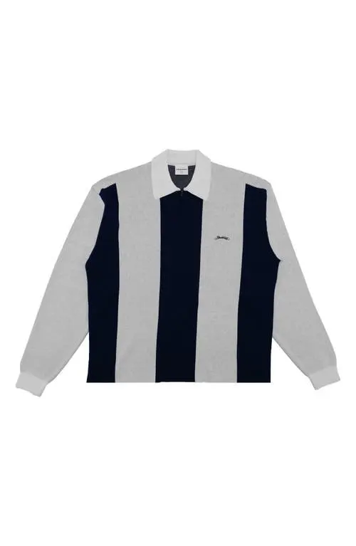 STUDENTS Gibson Stripe Quarter Zip Long Sleeve Polo