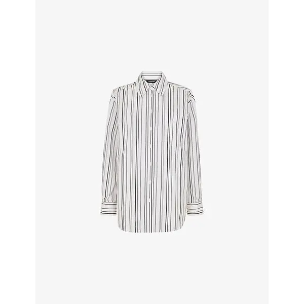 Whistles Striped Cotton Oversized Shirt