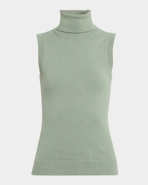 Michael Kors Sleeveless Cashmere Turtleneck - Celadon
