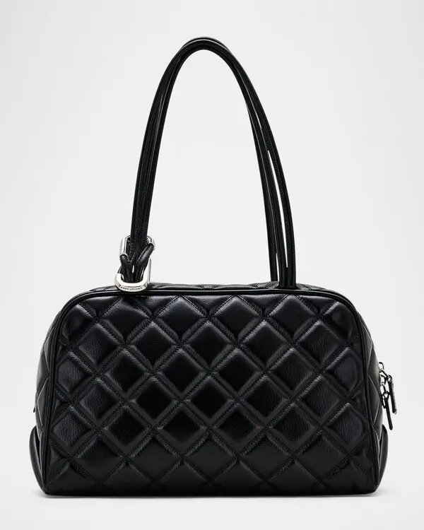 Marc Jacobs The Dual Quilted Leather Satchel - Black