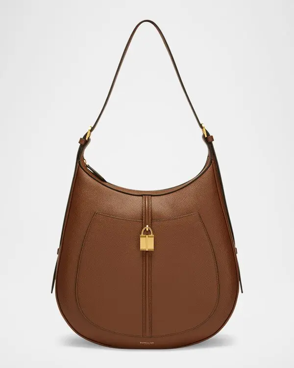 DEMELLIER Siena Crescent Leather Hobo Bag - Tan Small Grain F03