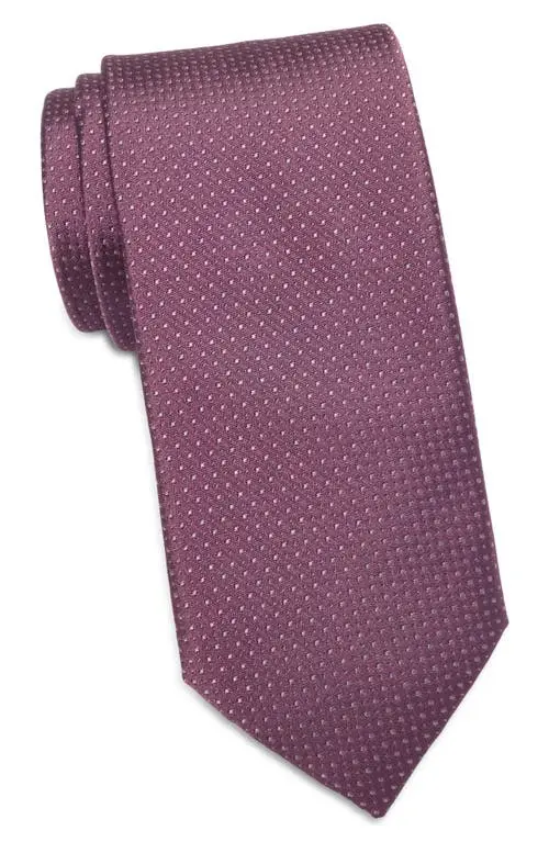 Nordstrom Grady Micro Dot Silk Neck Tie - Eggplant