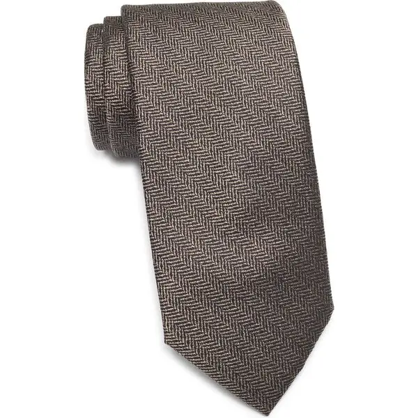 Nordstrom Newbury Herringbone Silk Neck Tie - Taupe
