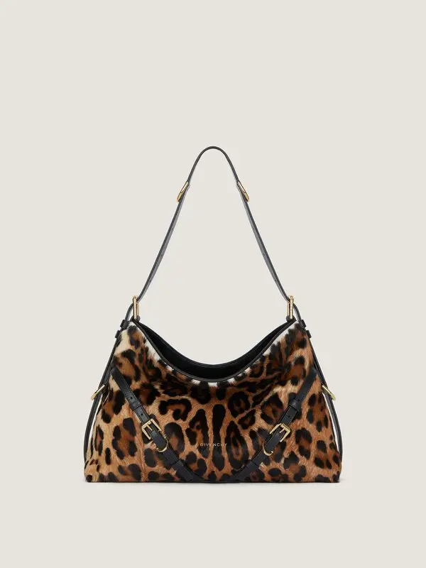 Givenchy Medium Voyou Bag In Leopard-patterned Pony Effect Leather