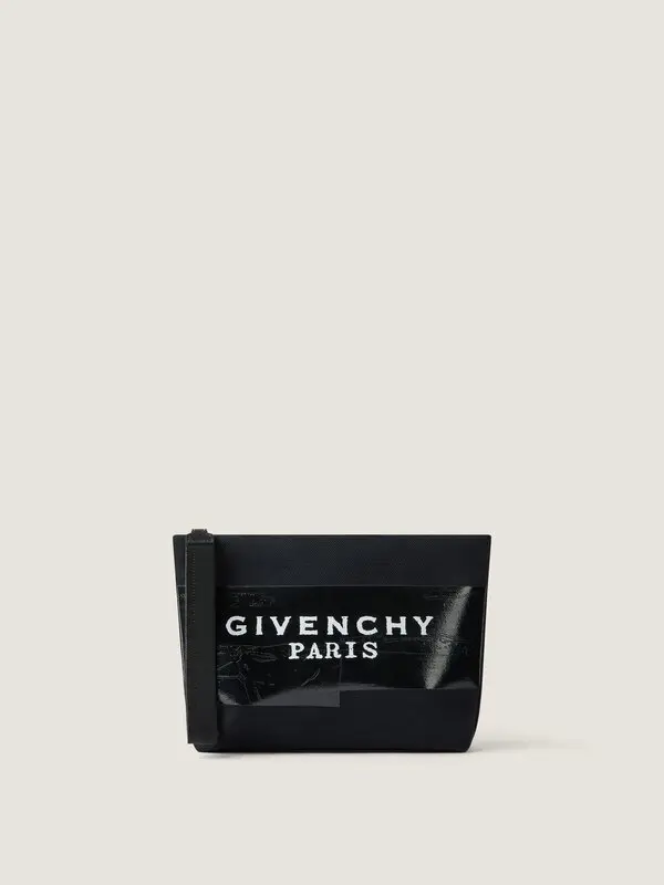 Givenchy Tape Pouch In Canvas - Multicolor