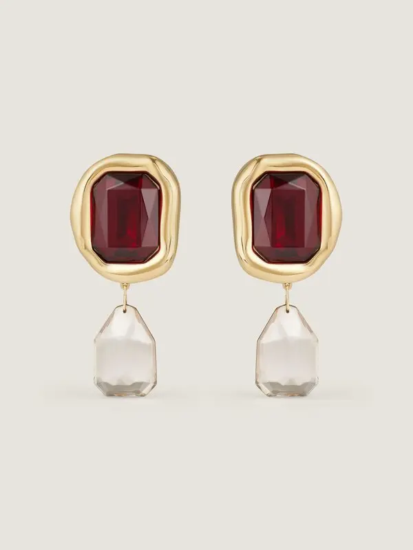 Givenchy Sculptural Crystal Clip Earrings - Multicolor
