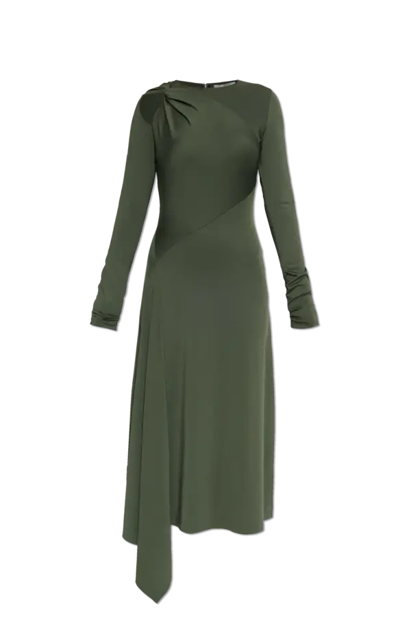 Victoria Beckham Asymmetric Draped Dress - Green