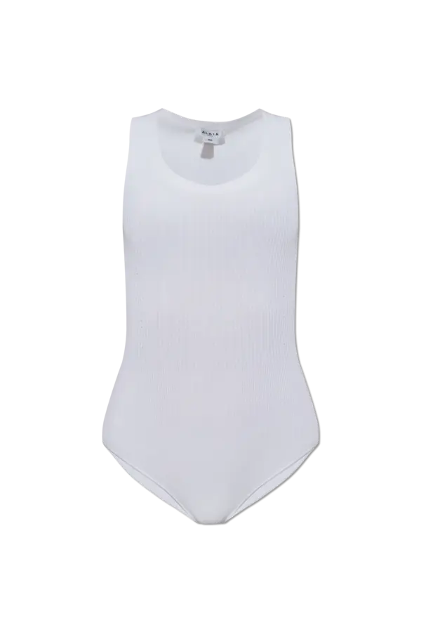 Alaïa Ribbed Bodysuit - White