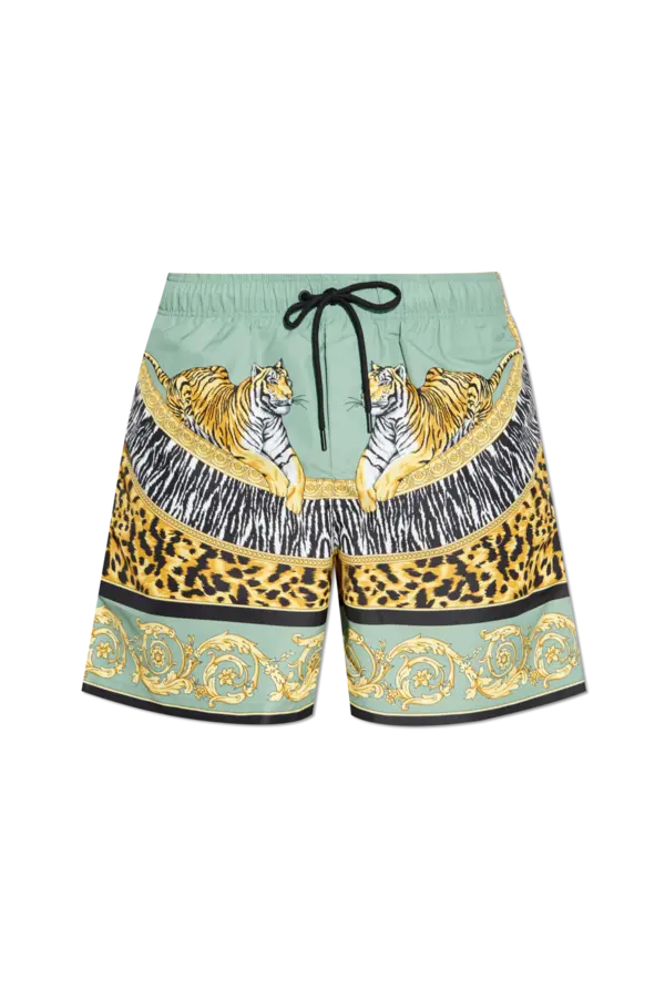 Versace Printed Swim Shorts - Green