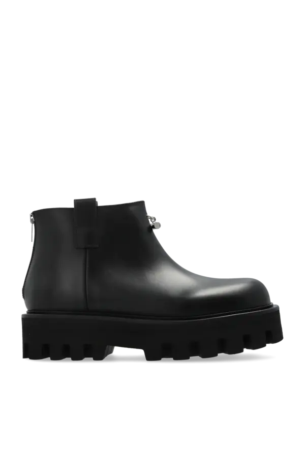 Alexander McQueen Leather Platform Ankle Boots