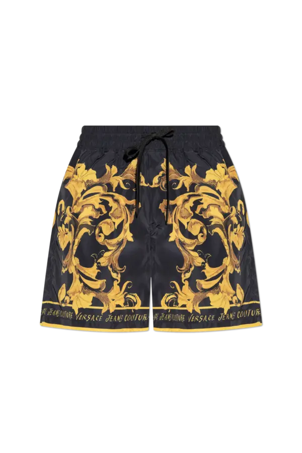Versace Barocco Print Shorts - Yellow