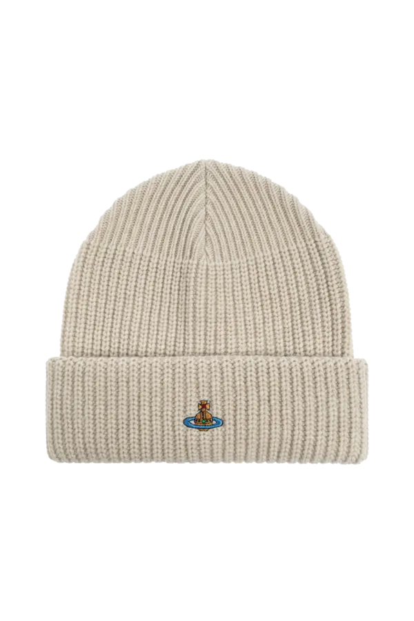 VIVIENNE WESTWOOD Wool Beanie - Cream