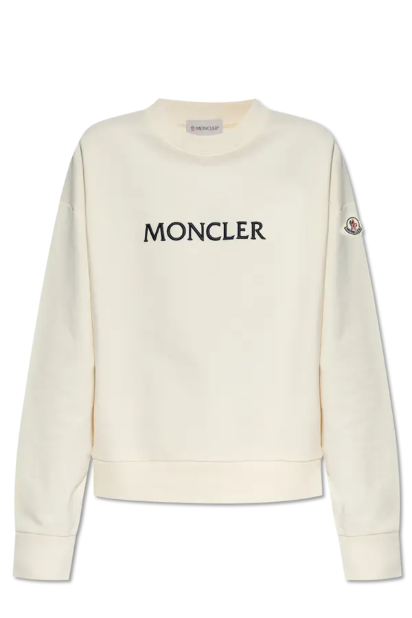 Moncler Logo Cotton Sweatshirt - Cream