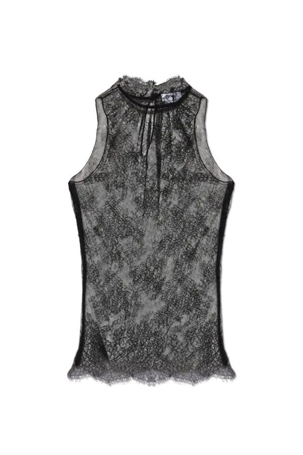 Alexander McQueen Floral Lace Mock-neck Top