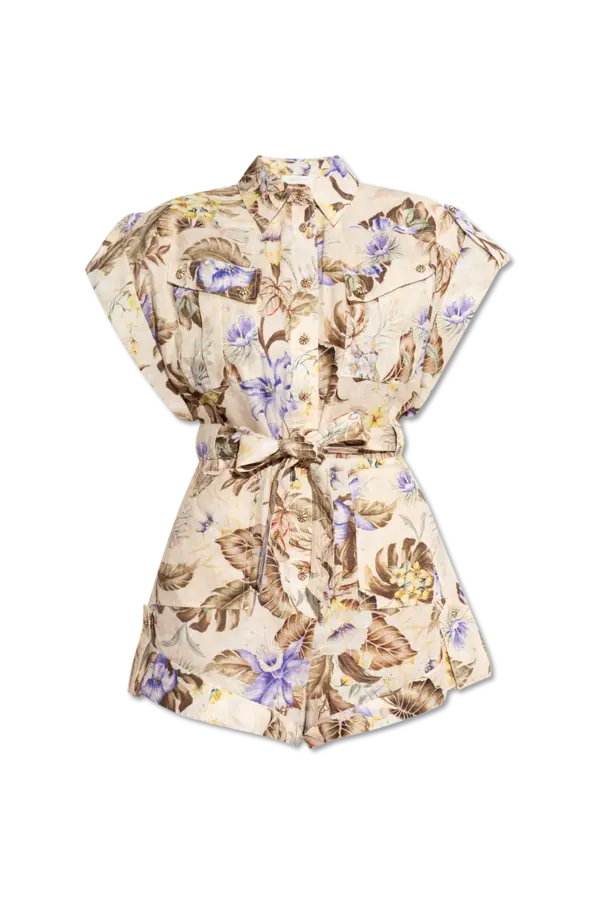 Zimmermann Floral Linen Jumpsuit - Multicolour