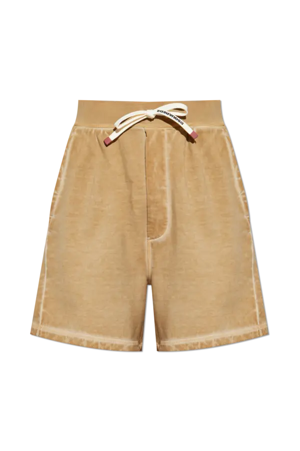 Dsquared2 Velour Knit Sweat Shorts - Brown