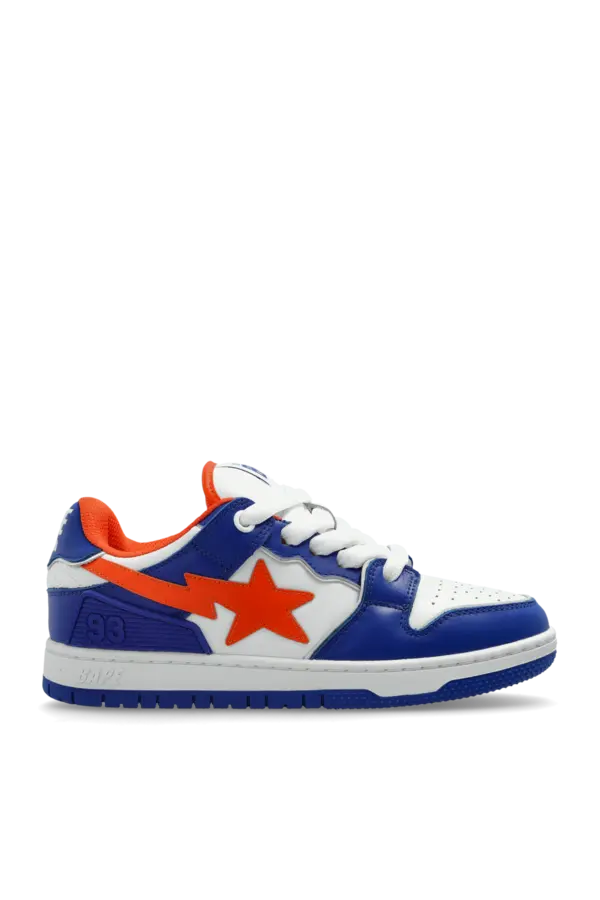 A BATHING APE® Logo-embellished Leather Sneakers