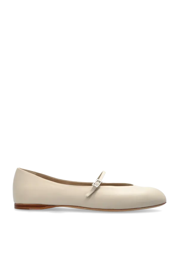 Max Mara Leather Ballet Flats - Beige