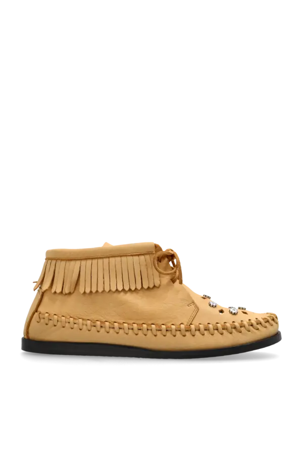 Isabel Marant Felsa Leather Loafers - Beige