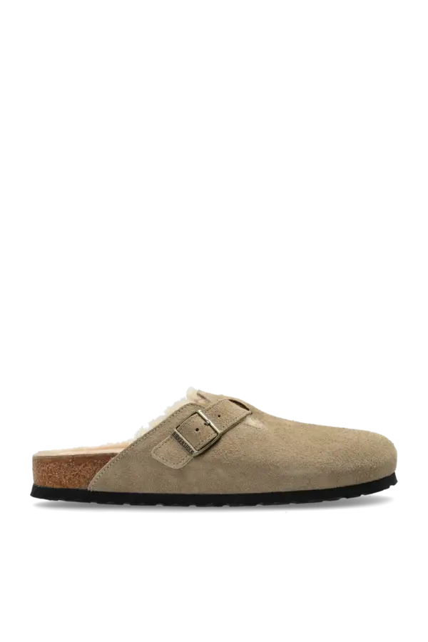 BIRKENSTOCK Boston Vl Shearling Slides - Beige