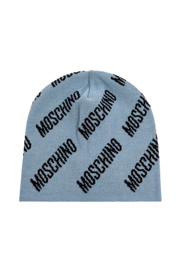 Moschino Monogrammed Beanie - Blue