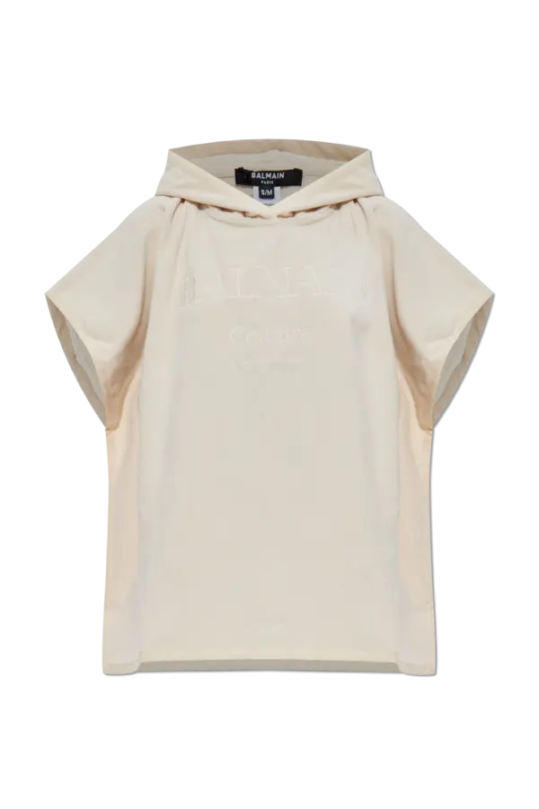 Balmain Cotton Terry Poncho - Cream