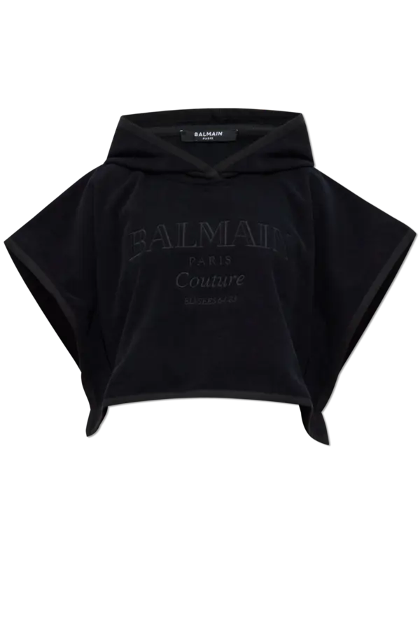 Balmain Cotton Poncho - Black