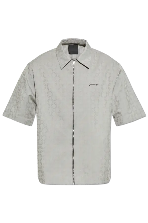 Givenchy Ribbed Short-sleeve Shirt - Grey