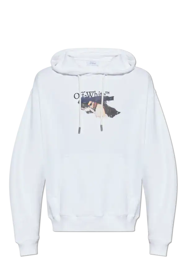 Off-White Arrow Cross Graphic Hoodie White Editorialist