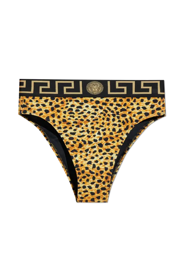 Versace Panther Print High-waisted Bikini Bottom