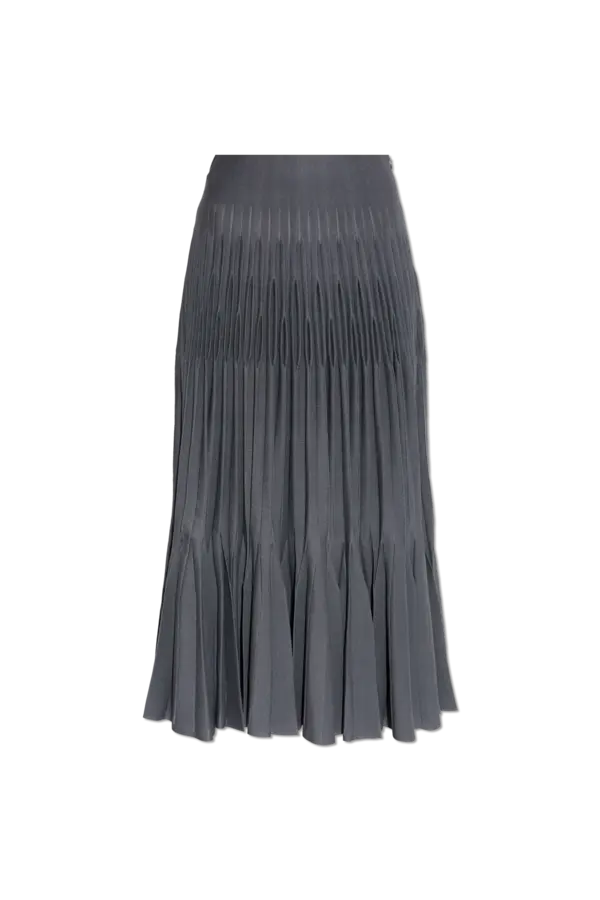 Alaïa Pleated A-line Midi Skirt