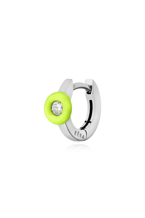 EERA Single Earring In White Gold With Gemstone Accent