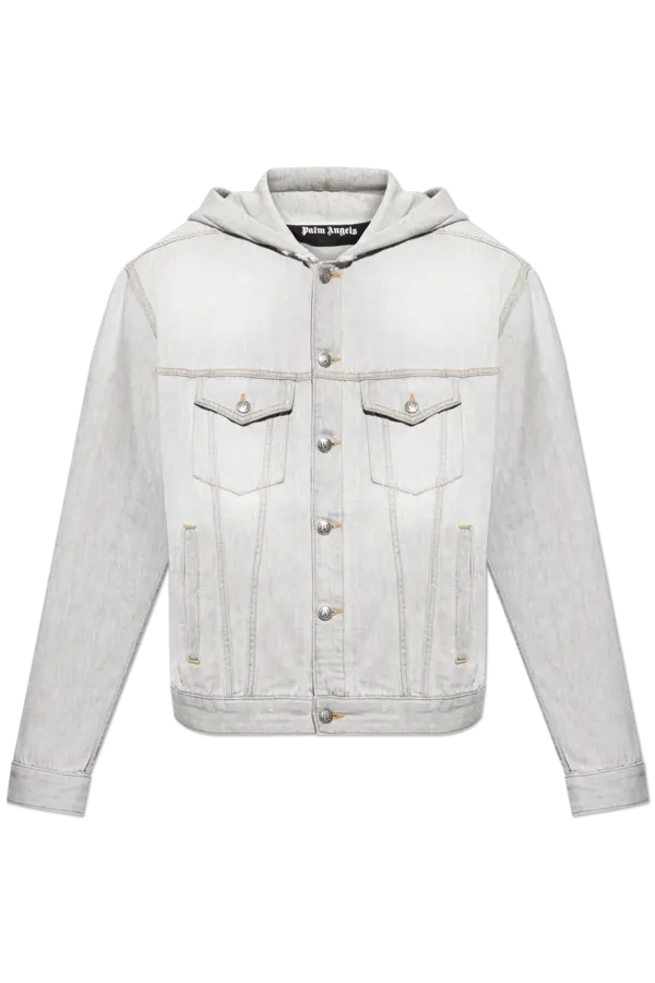 Palm Angels Denim Jacket With Hood