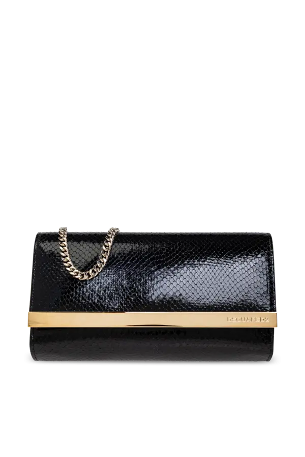 Dsquared2 Embossed Leather Clutch - Black