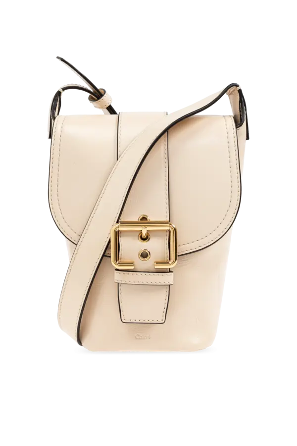 Chloé Mini Leather Camera Shoulder Bag - Cream