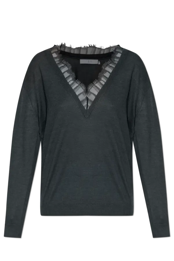 IRO PARIS Haby Knit Sweater With Tulle Ruffle